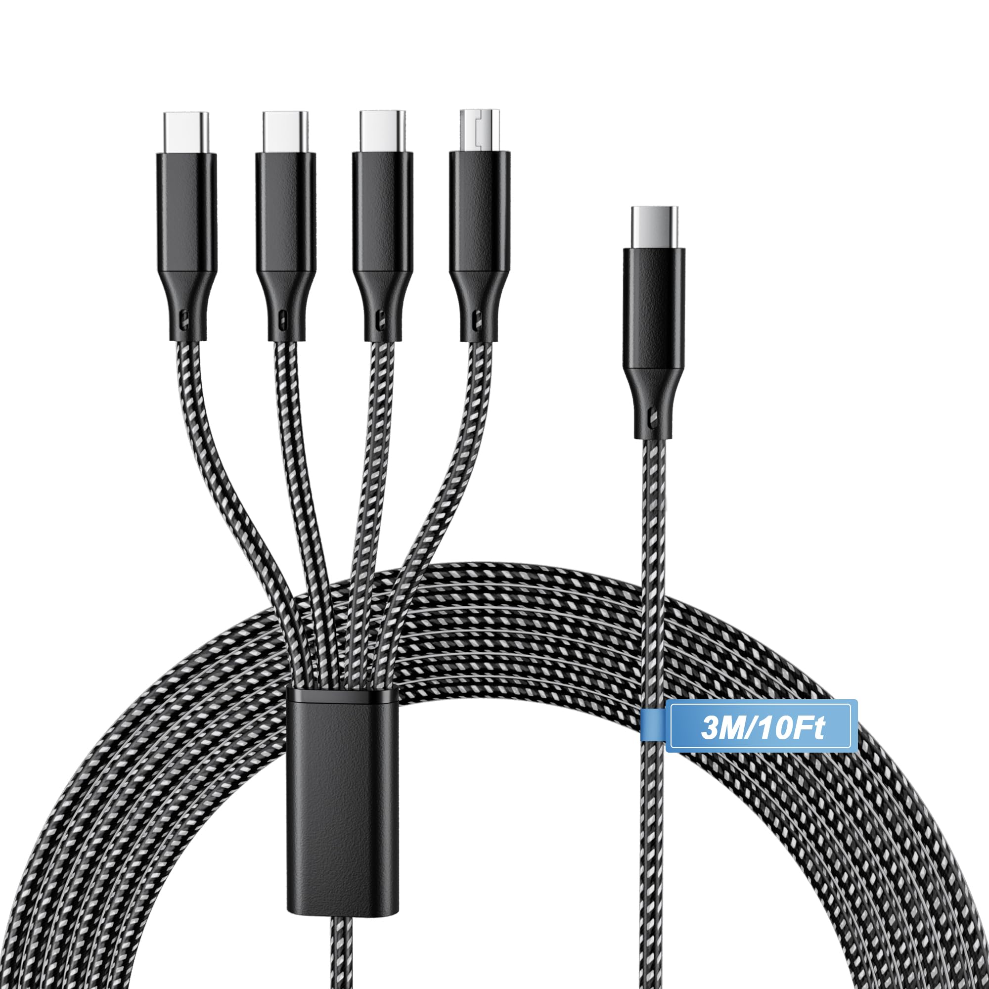 USB C Multi Charger Cable 3m(10ft) 66W USB C Multi Charging Cable Nylon ...