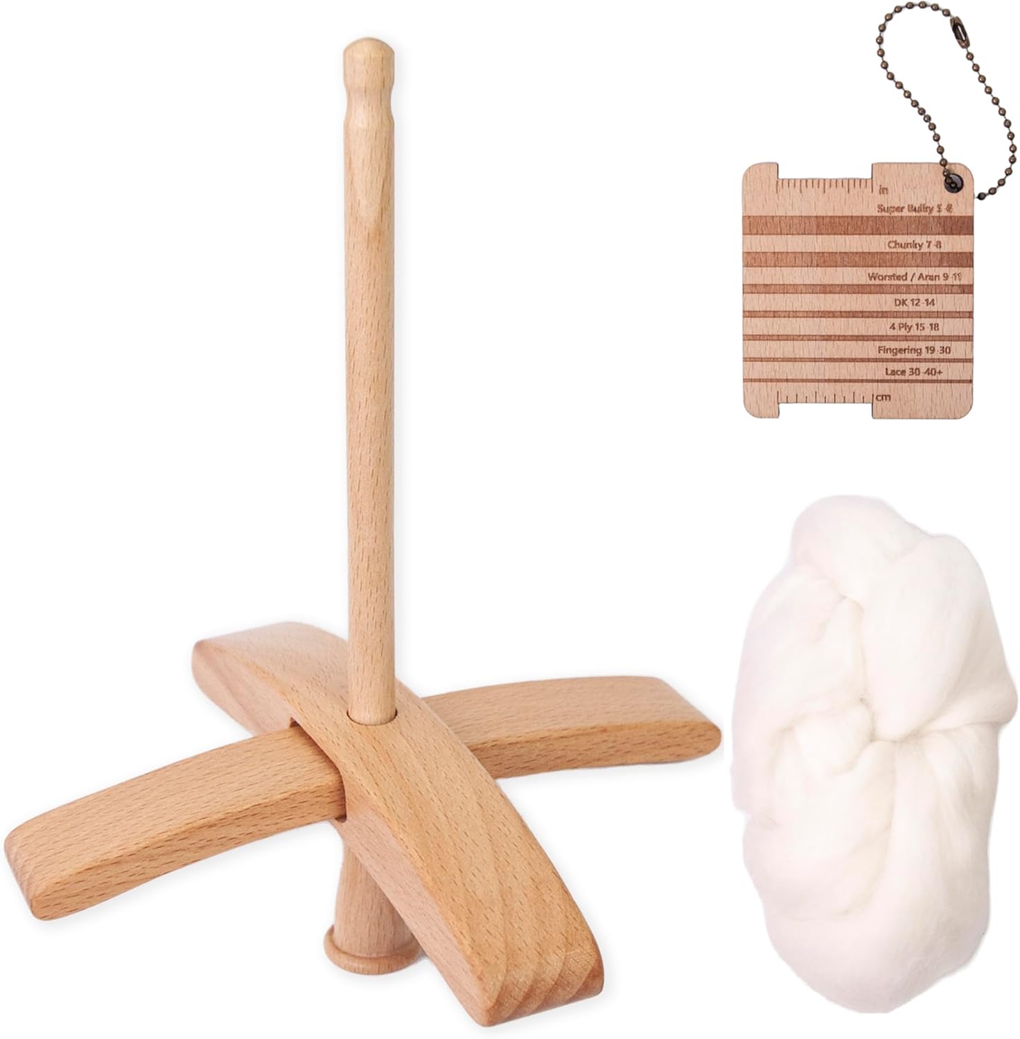 Amazon.com: Turkish Spindle Kit Detachable Drop Spindle with 50g Wool ...