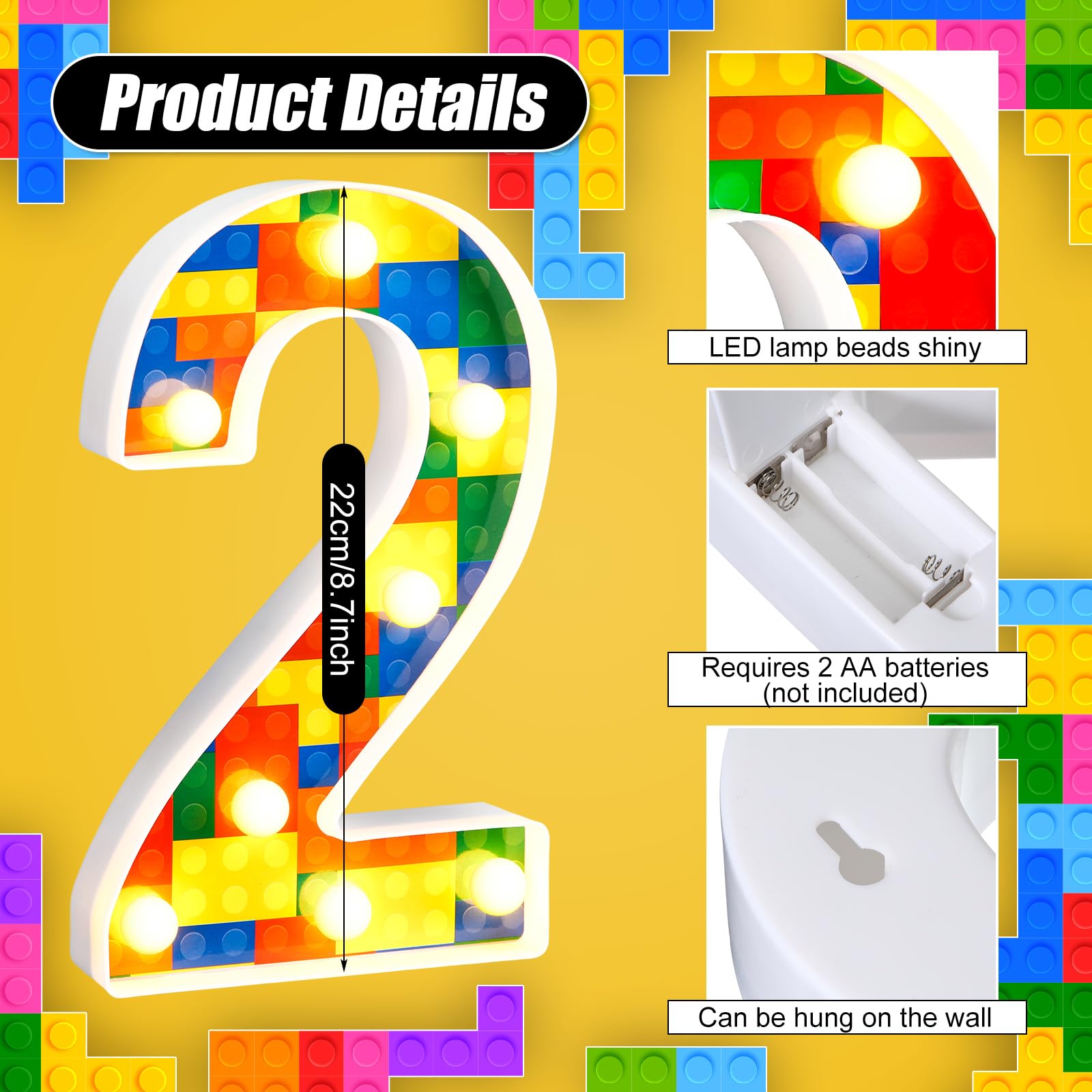 Snapklik.com : Baquler Building Block Light Up Number Birthday ...