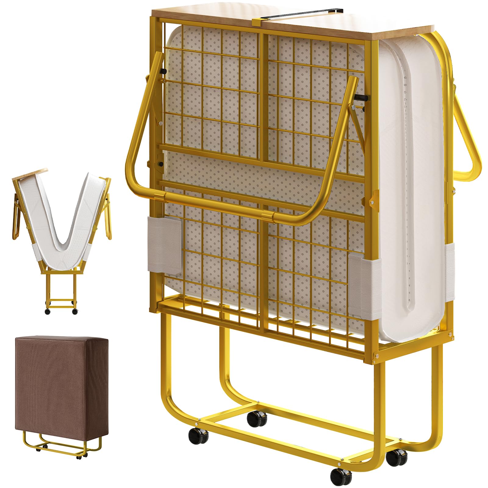 Amazon.com: PUREMIND Folding Bed with 5” Mattress & Baffles, Twin Size ...