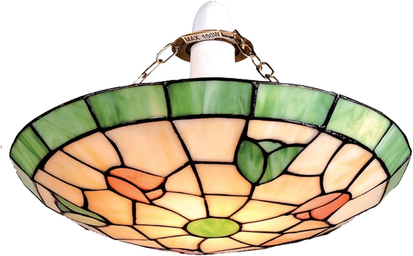 UPL6002-30cm Green Tulip Design Tiffany Stained Glass Uplighter ...