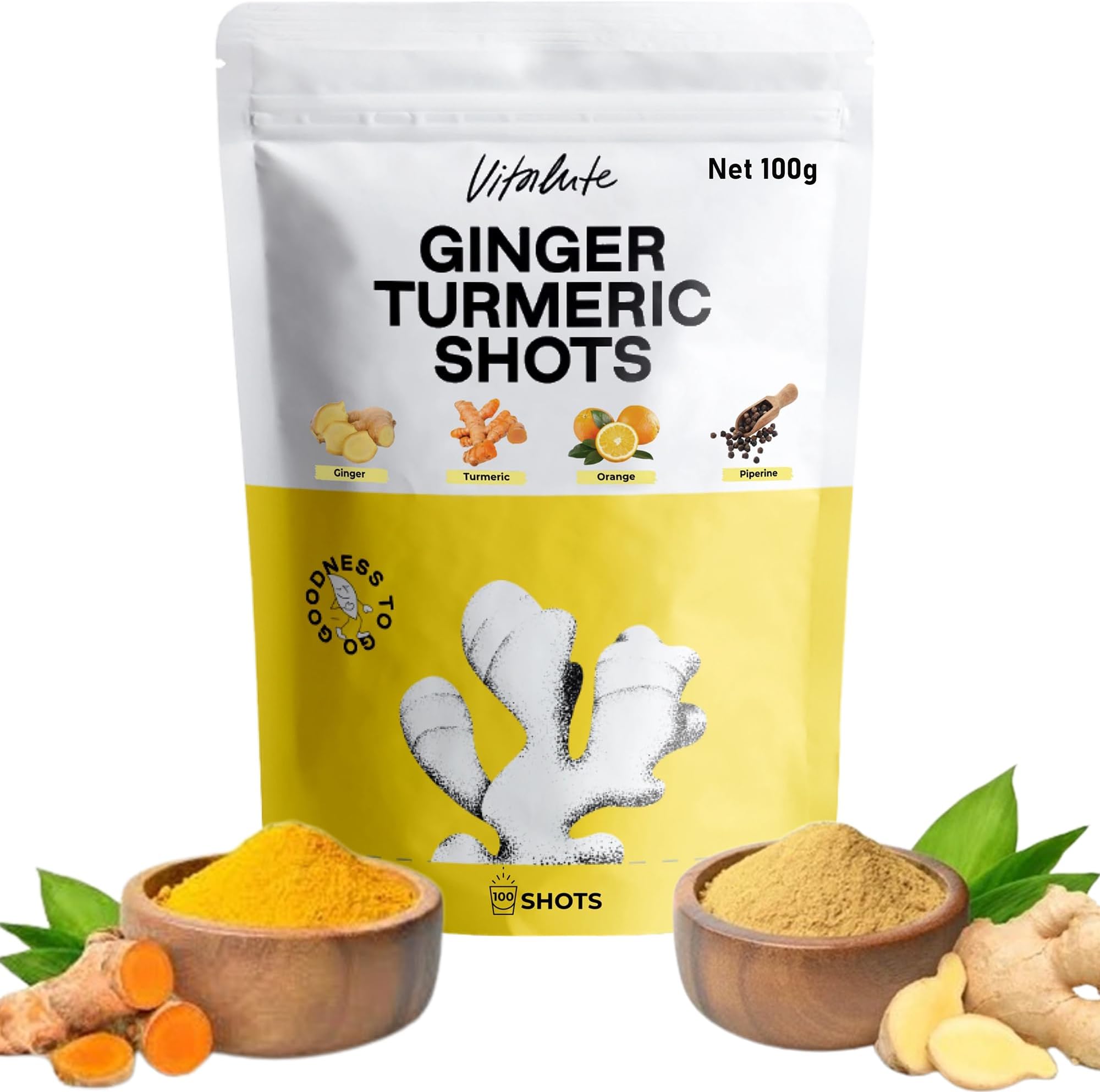 Amazon.com: Ginger Turmeric Supplements, 100g/100 Shots of Turmeric ...