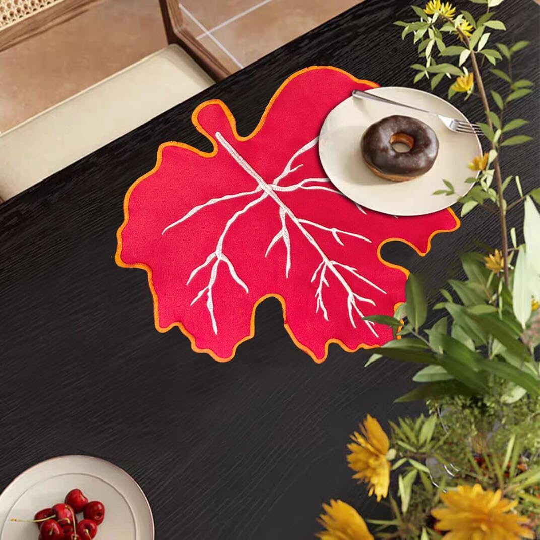 Amazon.com: AMZALI Fall Harvest Table Placemats Set of 4, Embroidered ...