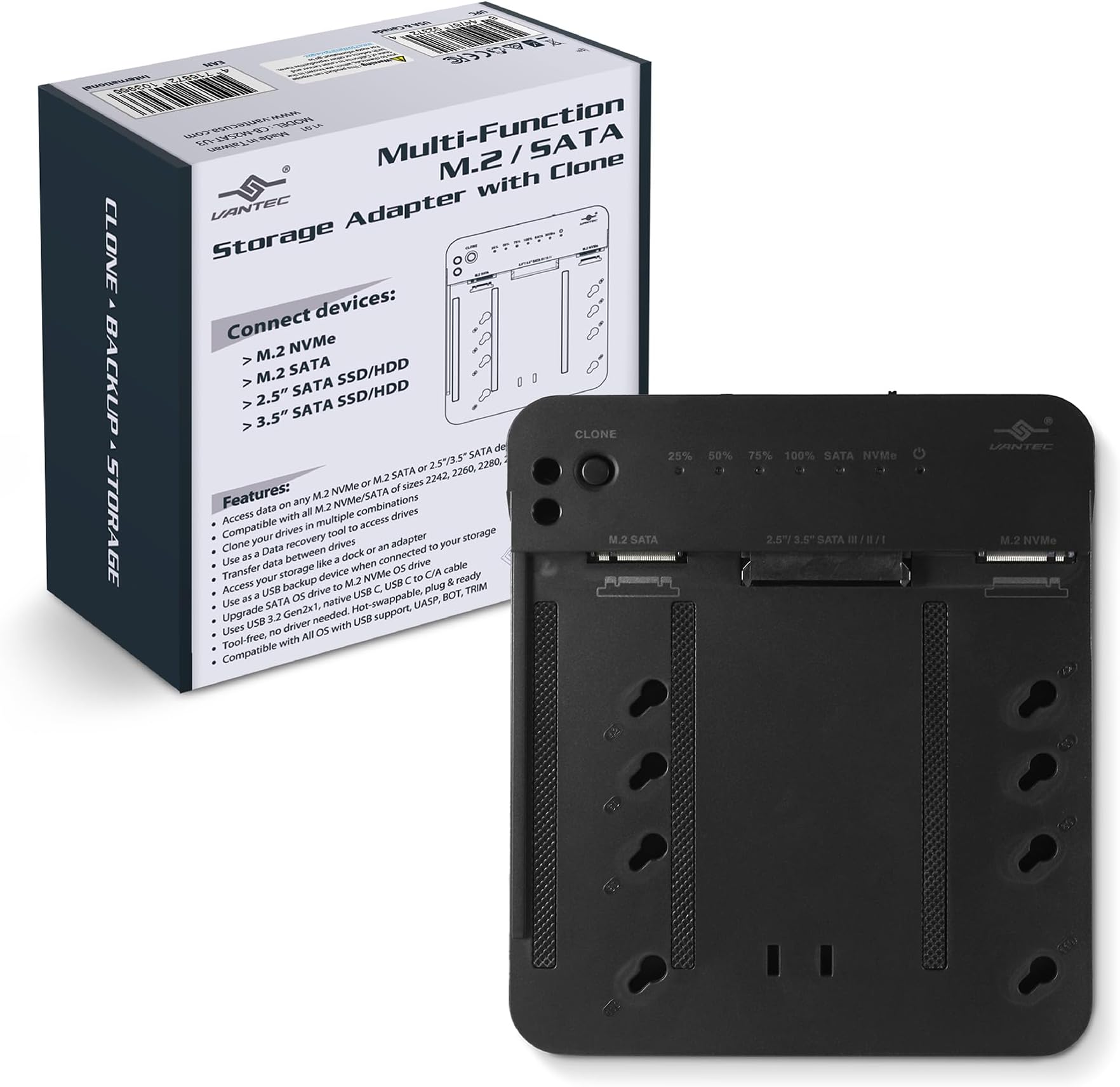 Amazon.com: Multi-Function Storage Adapter with Clone, for M.2 NVMe ...