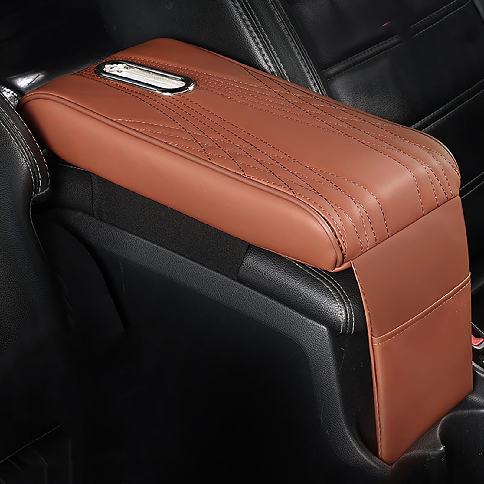 Amazon.com: Swicado Leather Car Armrest Box Pad with Pocket and Tissue ...