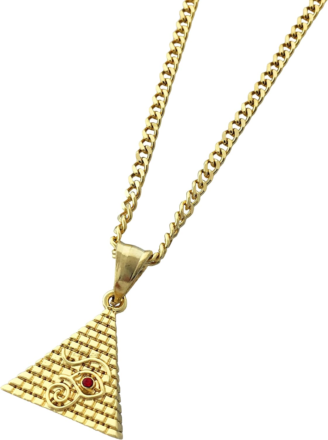 Exo Jewel 18k Gold Plated Stainless Steel Pyramid Pendant Necklace with ...