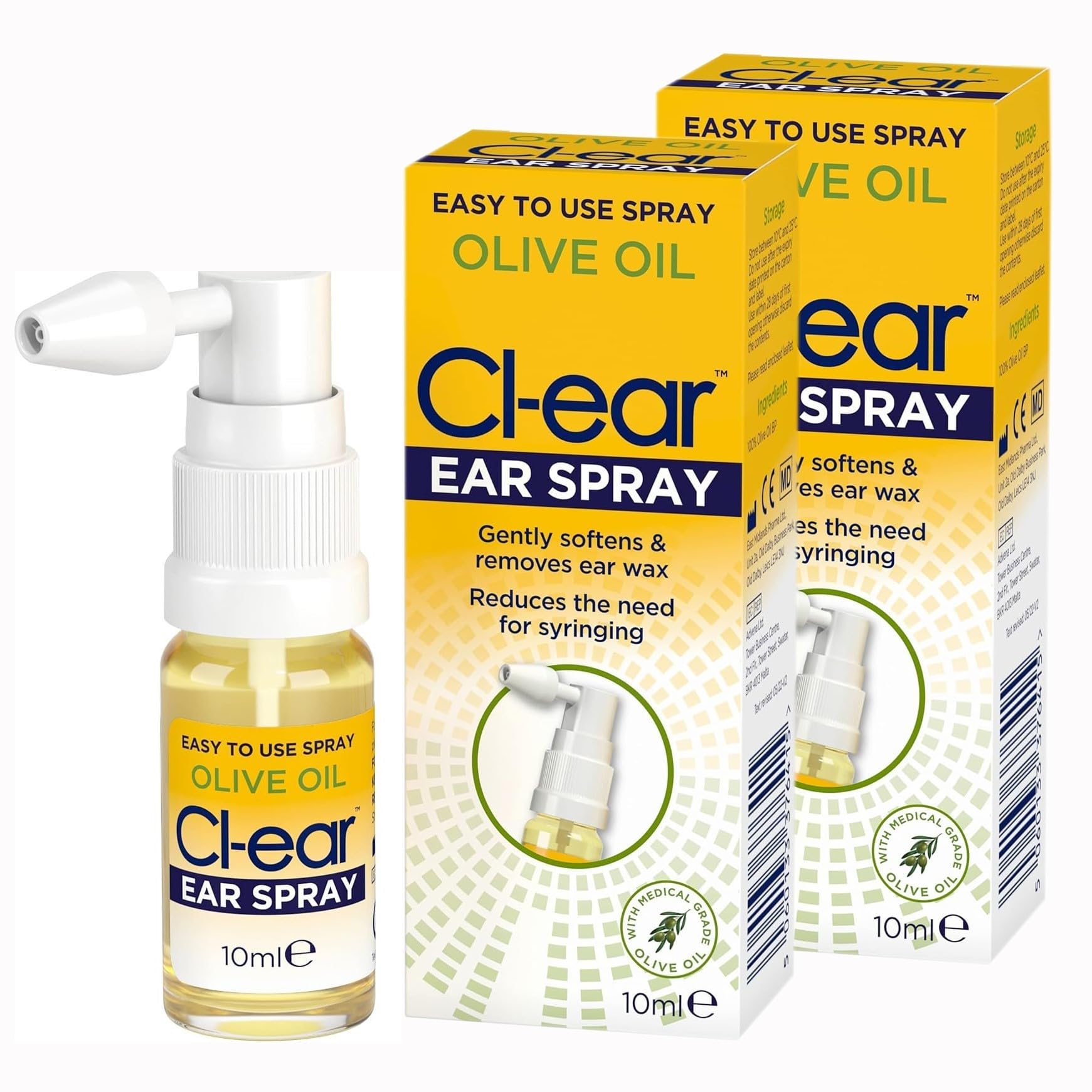 Cl-ear Olive Oil Ear Spray - Natural Ear Wax Removal, Gently Softens ...