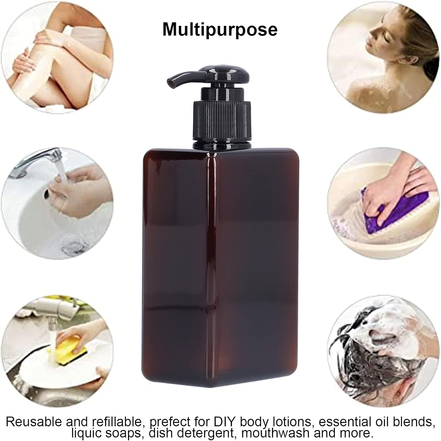 280ml Pump Bottle,Convenient Small Empty Liquid Hand Soap Container ...