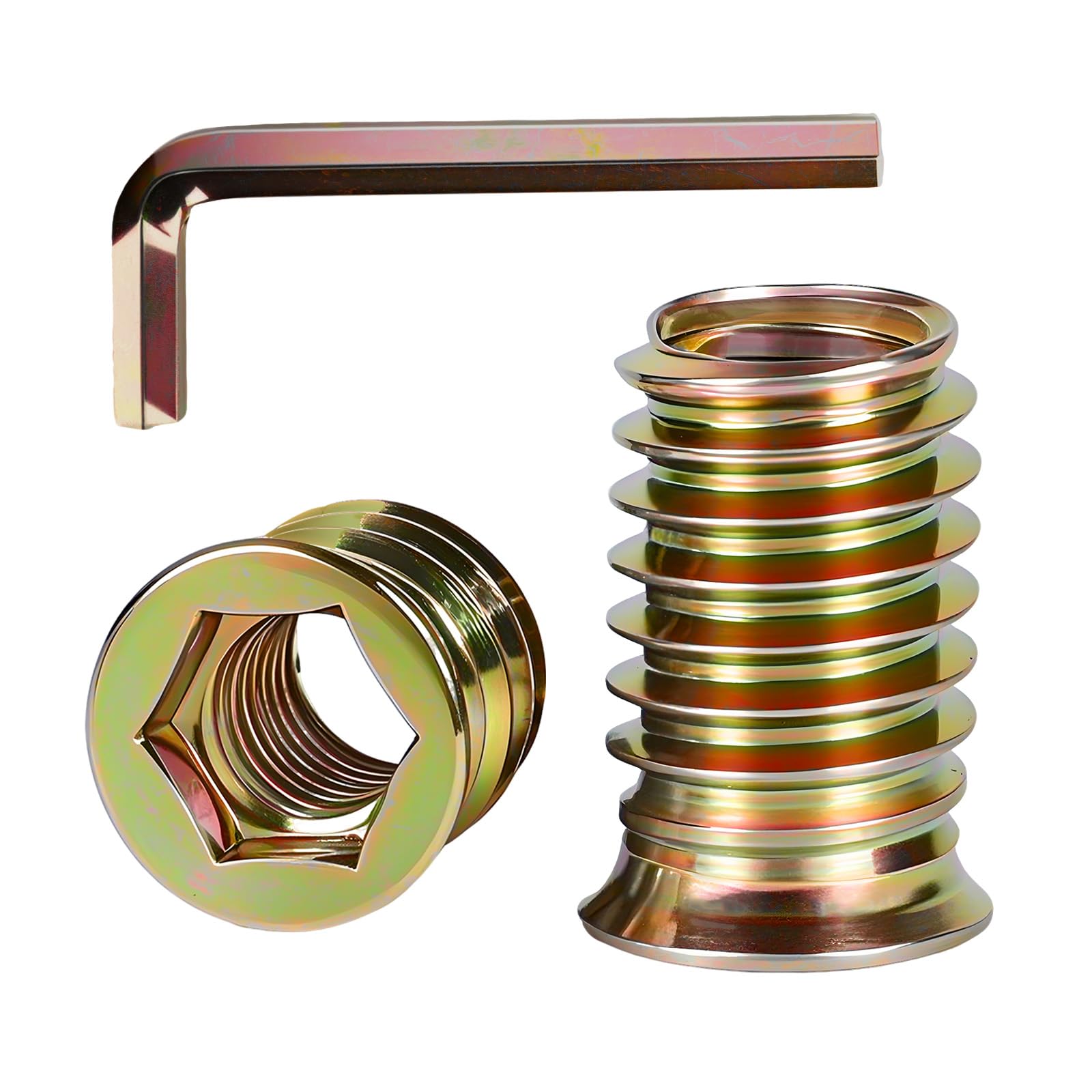 Snapklik.com : 40 PCS 1/4-20 X 20mm Threaded Inserts For Wood ...