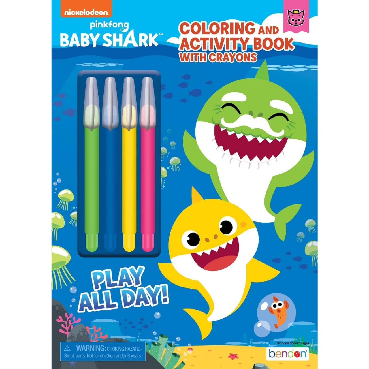 Baby Shark Coloring and Activity Book with Jumbo Twist-Up Crayons ...