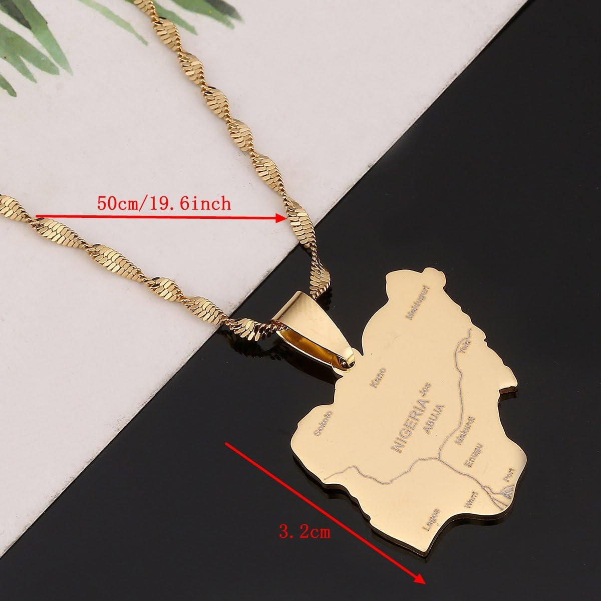Amazon.com: Stainless Steel Nigeria Map Pendant Necklaces Country Maps ...