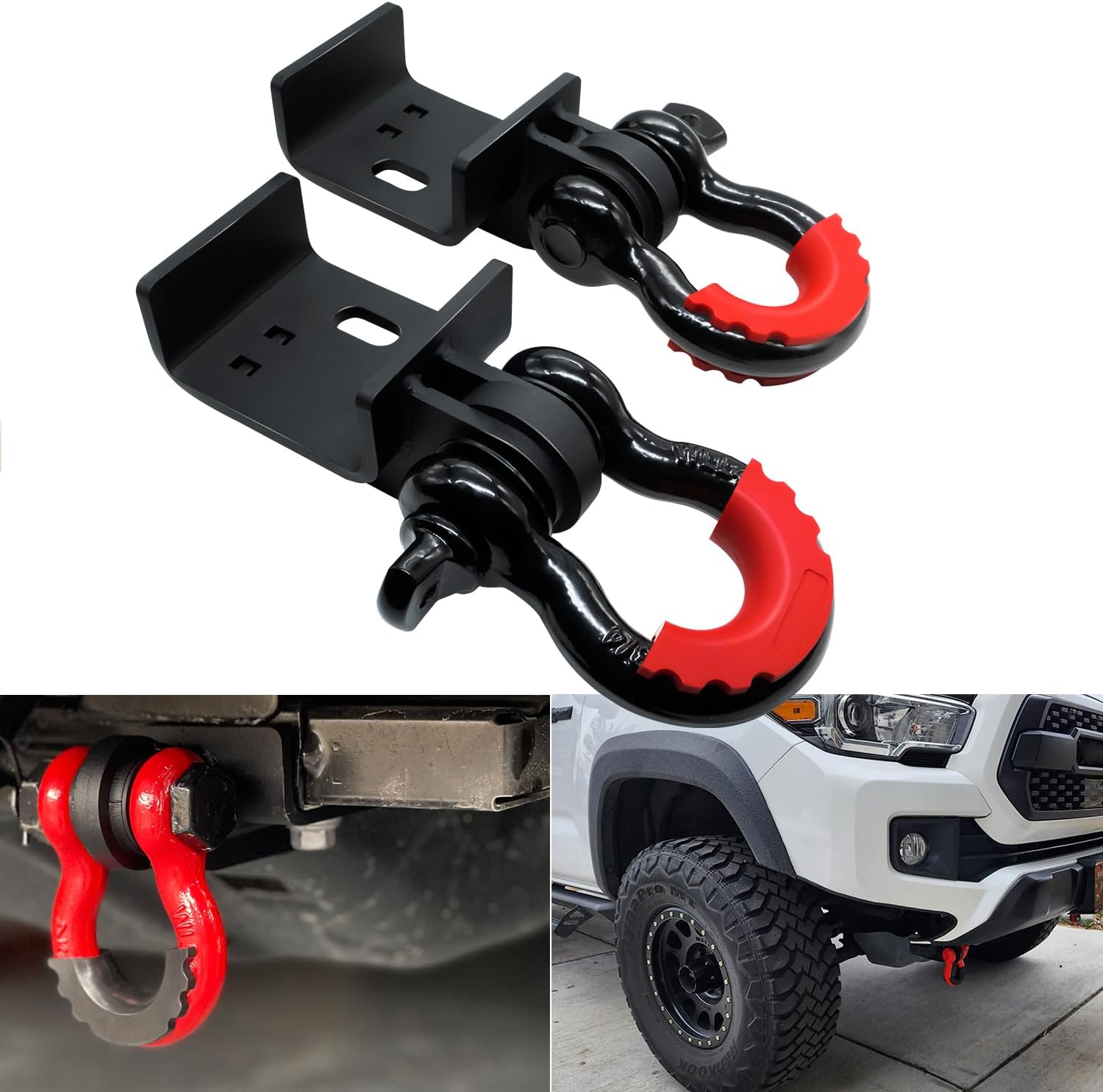 Amazon.com: lifgarfe Front Demon Tow Hook Demon Shackle Brackets with 3 ...