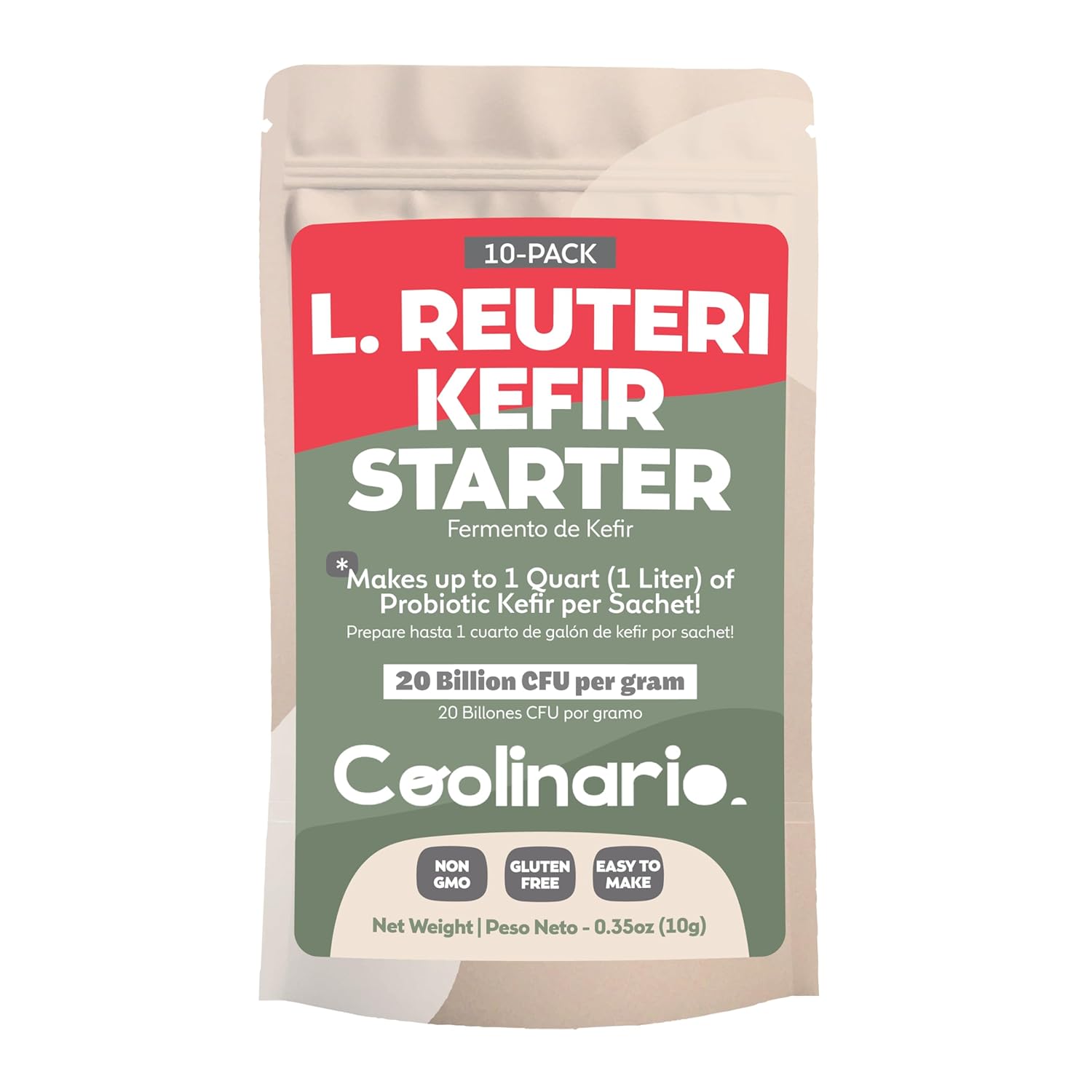 Amazon.com: Coolinario L Reuteri Kefir Starter Powder (10-Pack, 1g ...