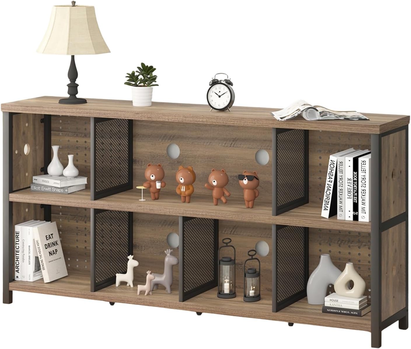 Amazon.com: FATORRI 8 Cube Storage Organizer Bookshelf, Rustic Wood ...