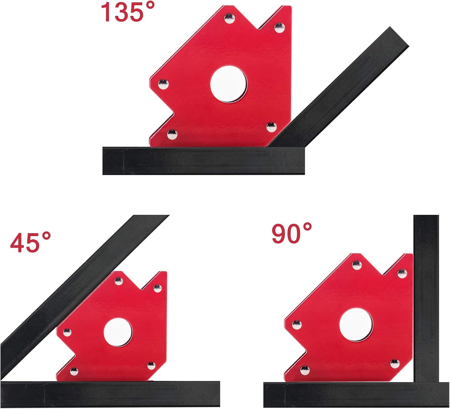 4 Pack 50Lb 100mm Arrow Welding Magnet Holder, Angle 45 90 135 Degree ...