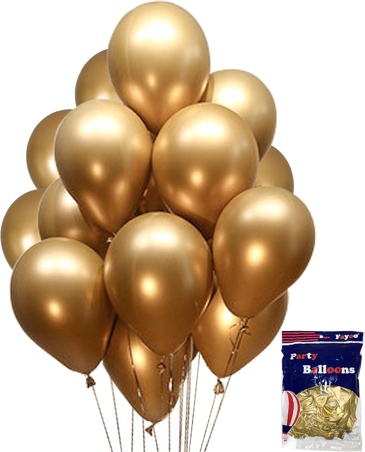 Amazon.com: Fayoo Gold Balloons, 12'' Gold Metallic Latex Party ...