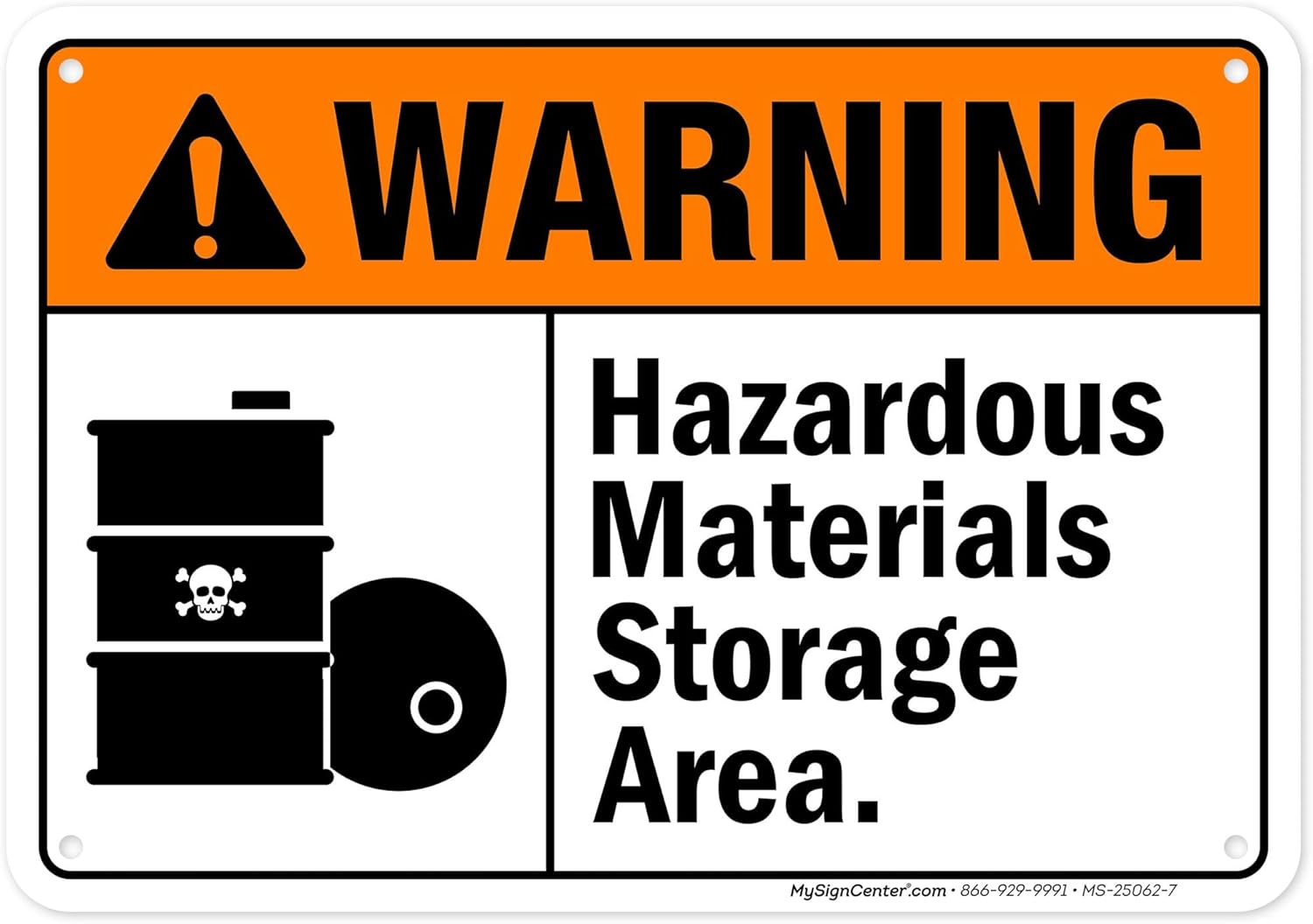 Amazon.com : Warning Hazardous Materials Storage Area Sign, 10x7 Inches ...