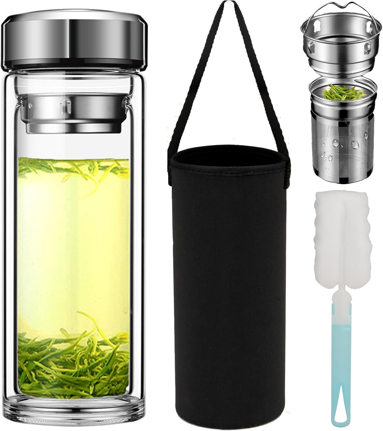 Amazon.com: Pauzema Tea Tumbler with Infuser, 20oz Double Wall ...