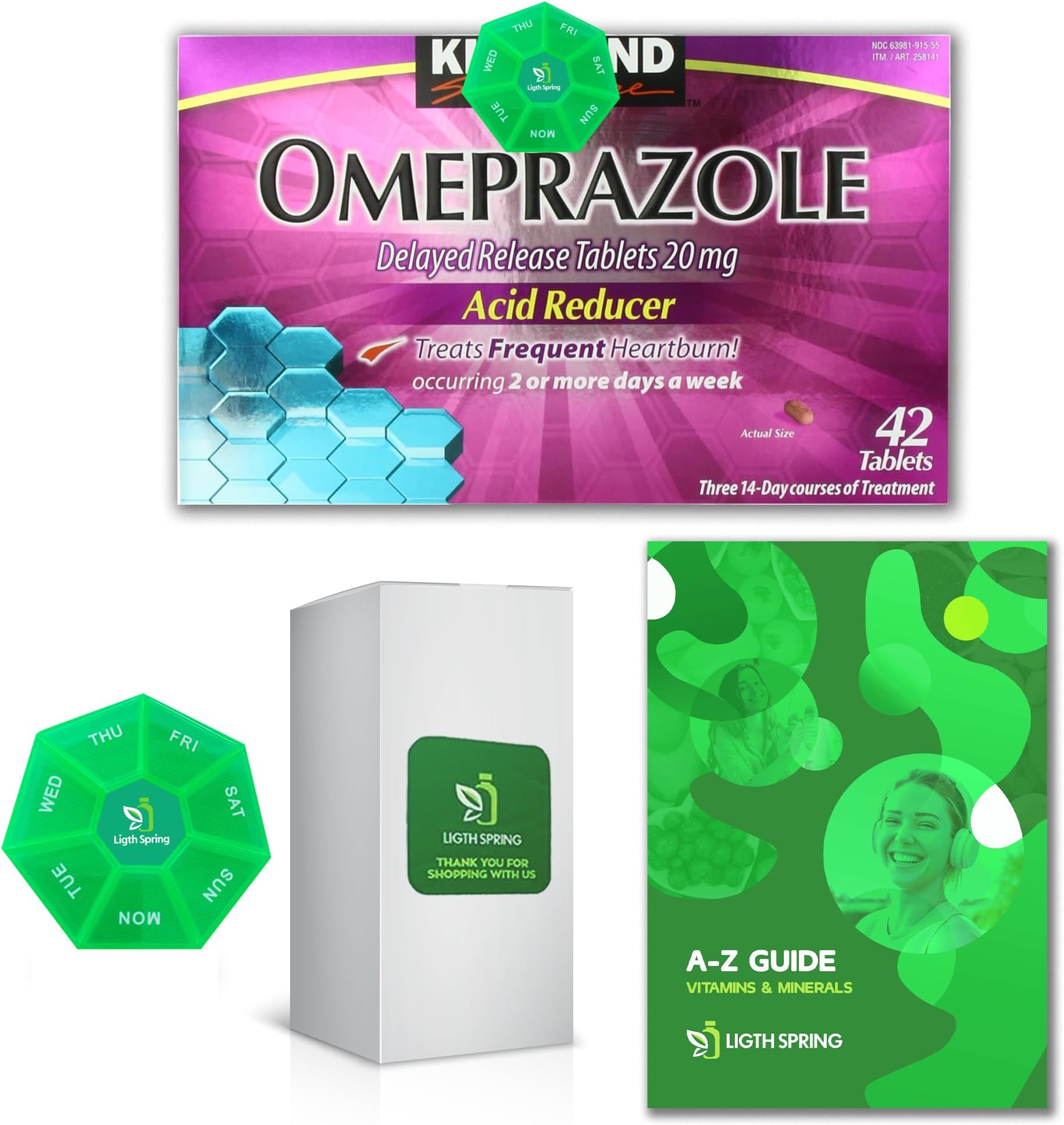 Amazon.com: Omeprazole Delayed Release 20 mg Acid Reducer Tablets, 42 Count, with Exclusive A to ...