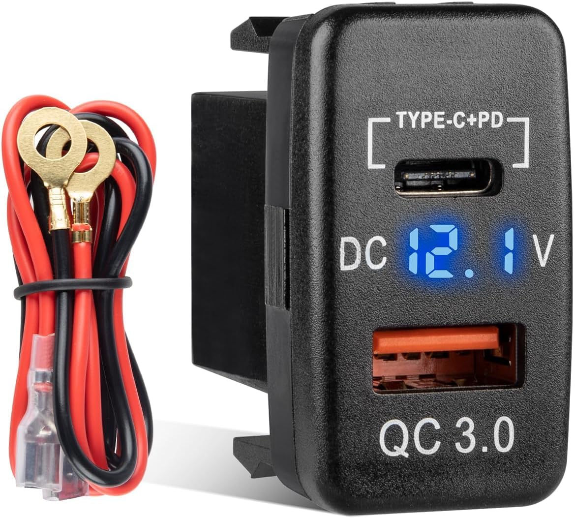Amazon.com: Anina for Toyota USB C Car Charger Socket, 12V/24V Dual USB ...