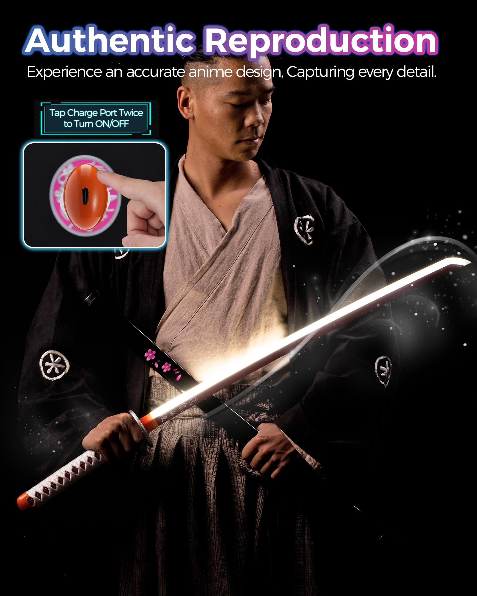 Snapklik.com : Zisu Light Up Kanao Sword - 40-Inch Sword