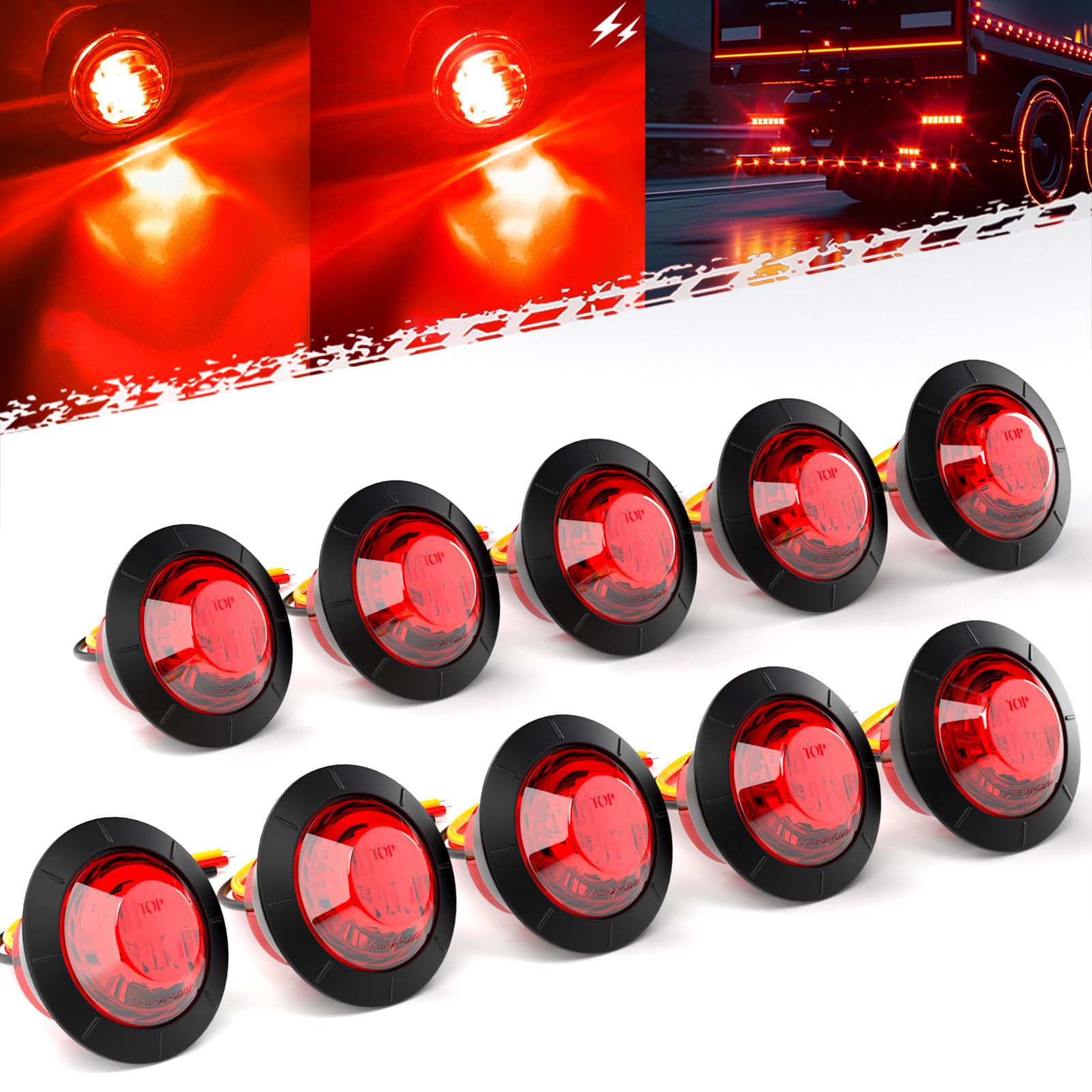 Snapklik.com : BJZ 3/4" Strobe+Marker Dual Function Red Round Trailer ...