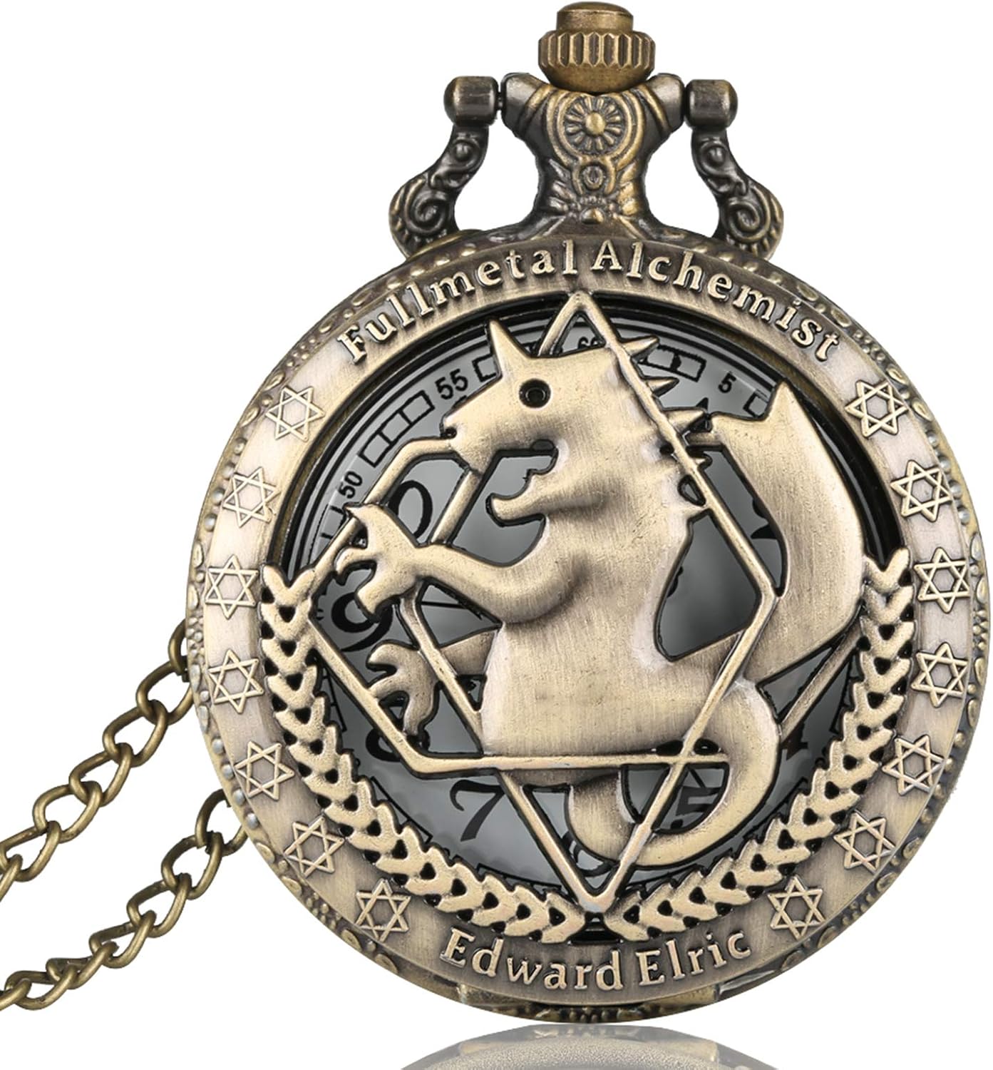CokinkiDs Pocket Watch Vintage Animate Pattern Quartz Pocket Watch with ...