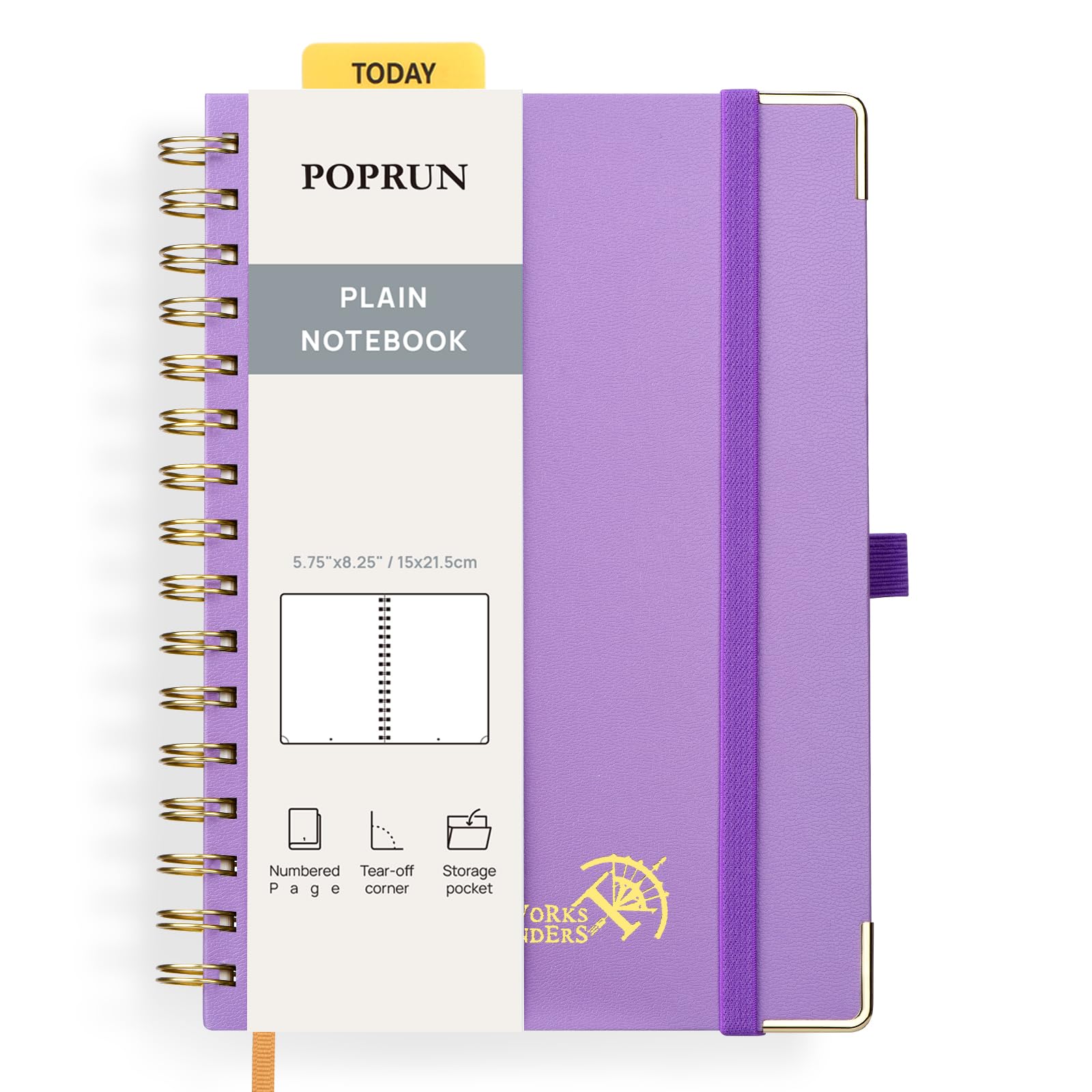 Amazon.com : POPRUN Blank Journal Notebook, [A5-5.75'' x 8.25''] - 120 ...