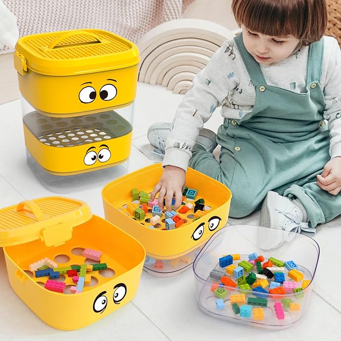 Amazon.com: 4 Tray Toy Blocks Sorter Sifter, Cute Portable Storage ...