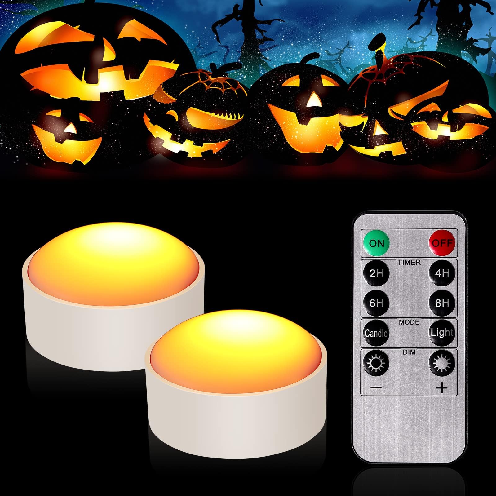 Amazon.com: 4 Pieces Halloween LED Pumpkin Lights with Remote 16 Multi ...