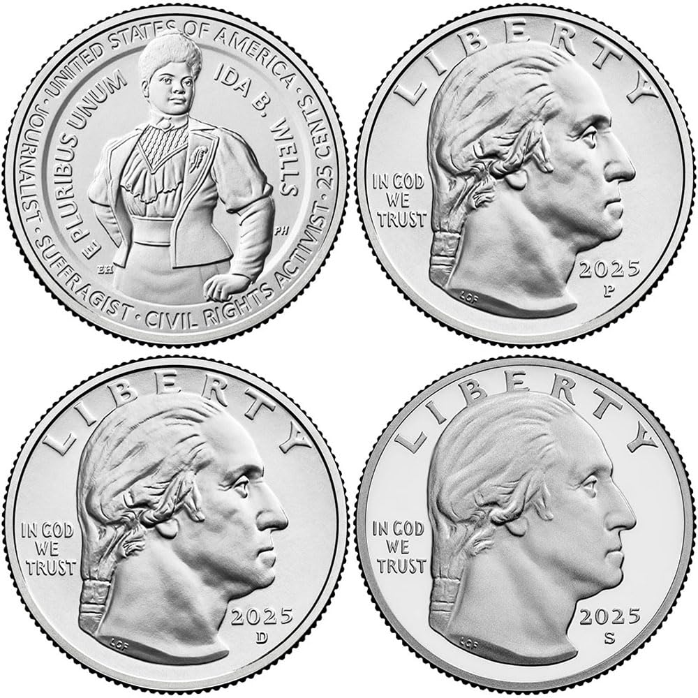2025 P,D,S BU American Women Quarters Ida B. Wells Choice Uncirculated ...