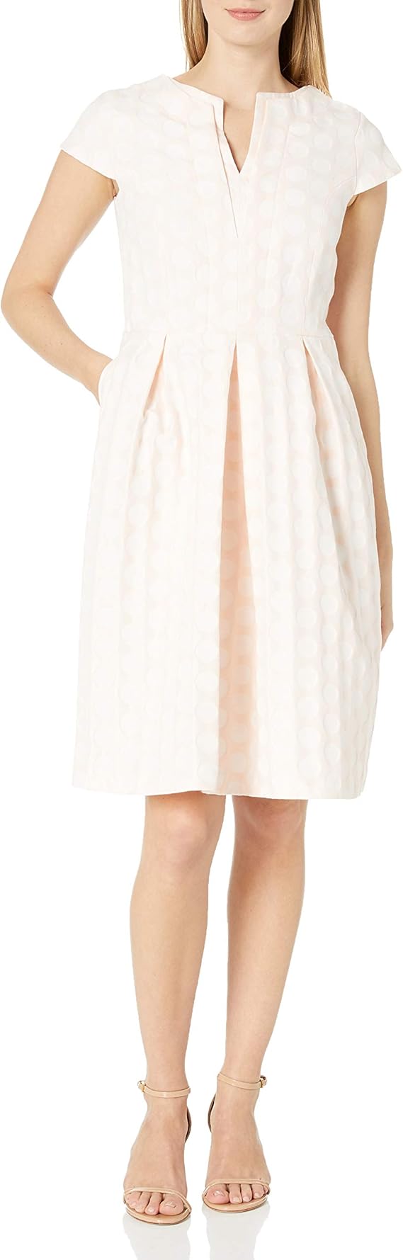 Helene Berman Women's Contrast V-Neck Spot Dress at Amazon Women’s ...