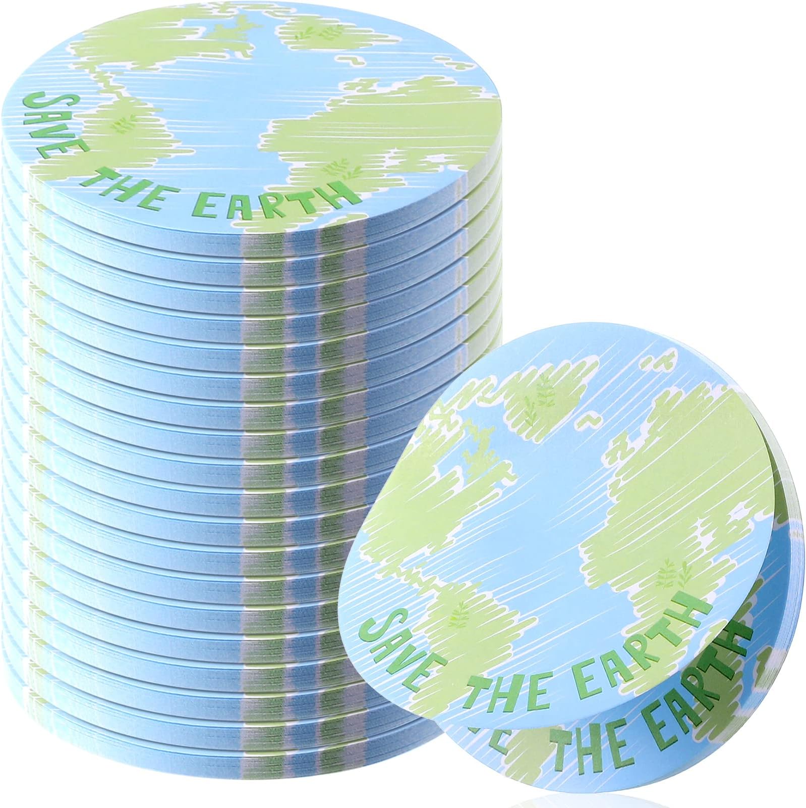 Amazon.com : Crtiin 12 Pads Earth Sticky Notes Globe Planet Notepads ...