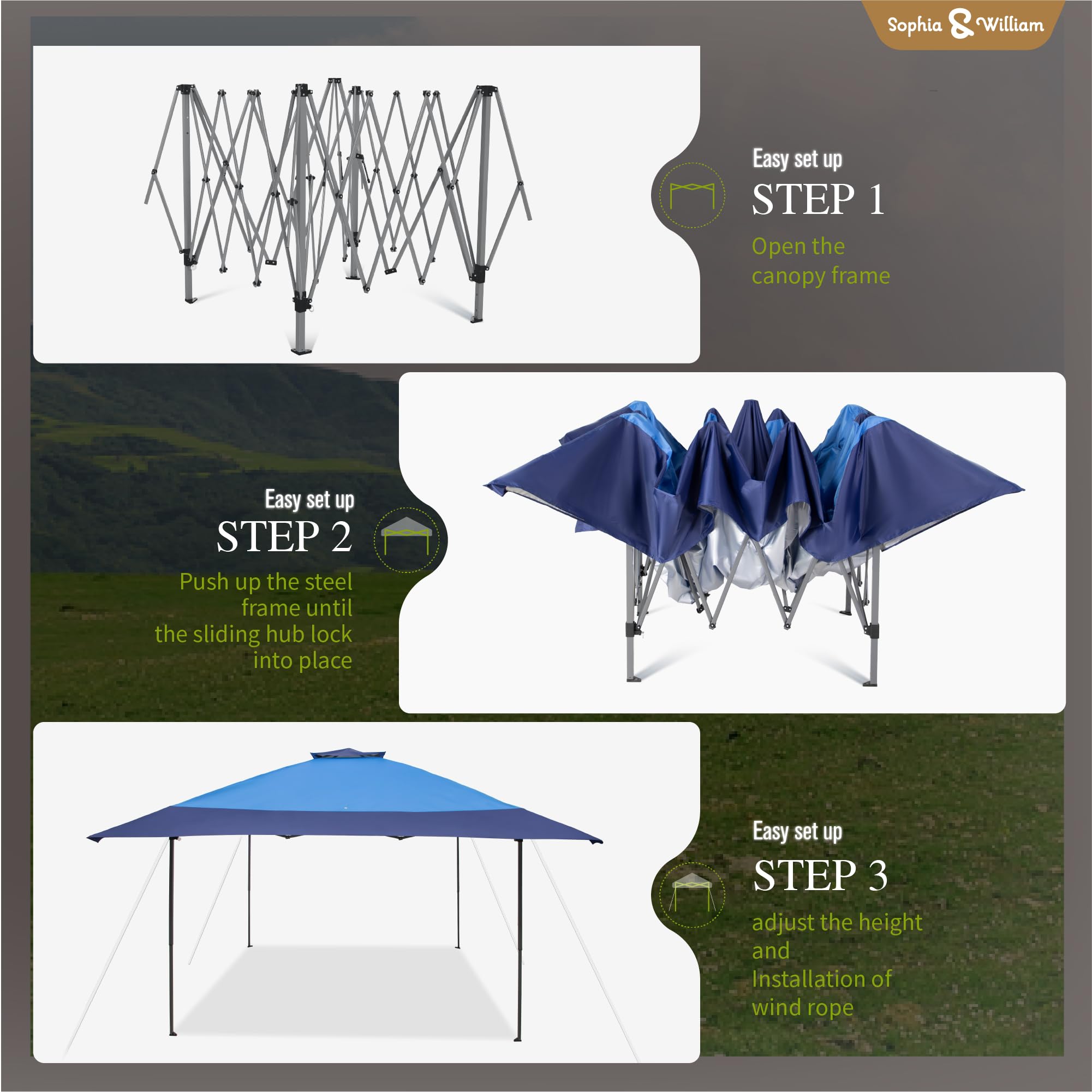 Snapklik.com : Canopy Tent Pop Up 13x13 Ft, Outdoor Patio Portable ...