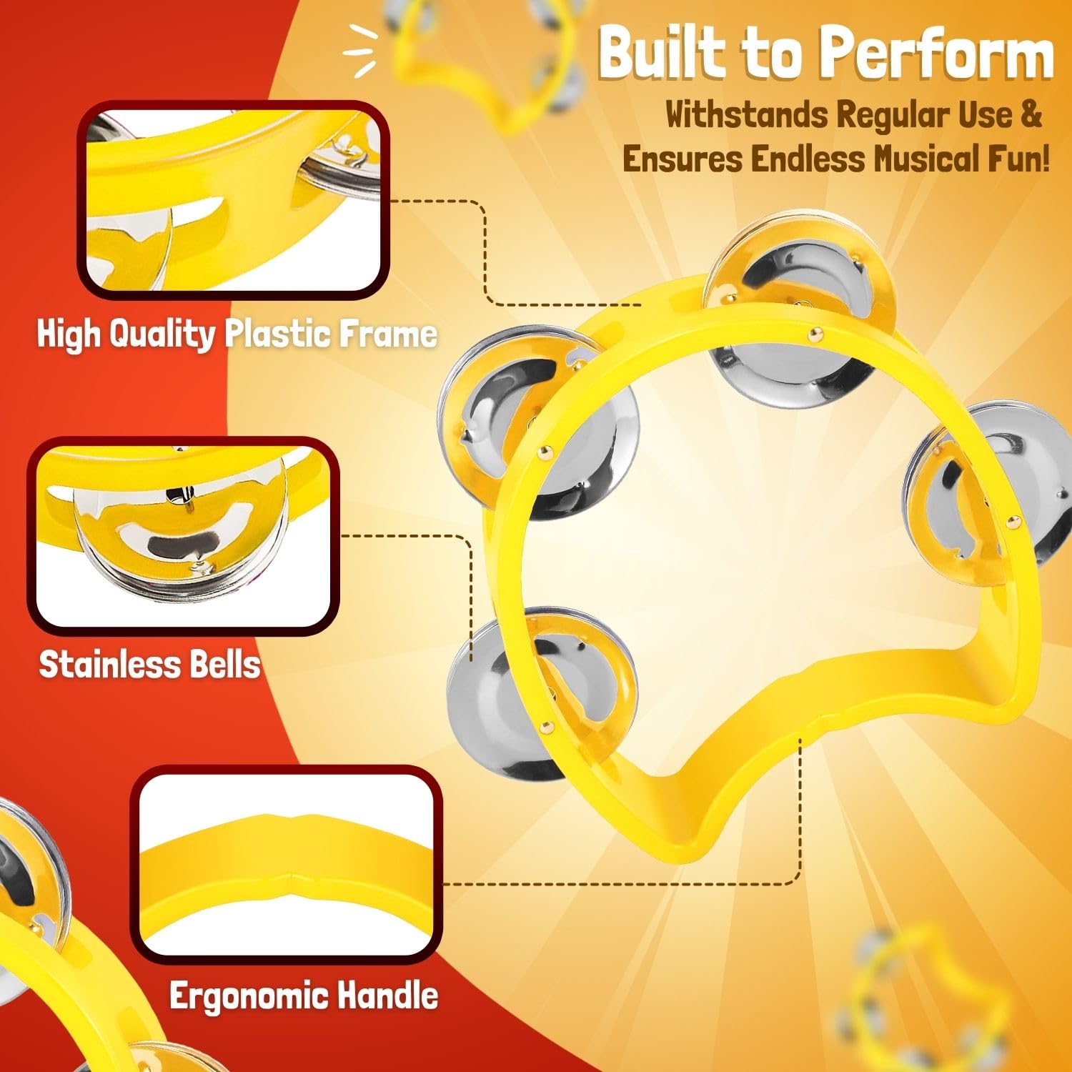 Snapklik.com : Flexzion Tambourine Hand Bell Percussion Musical ...