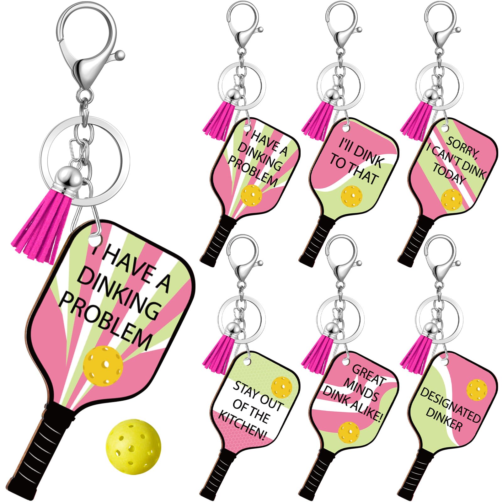 Amazon.com: Sonwyoung 24 Set Sports Keychain Wooden Handmade Keychains ...