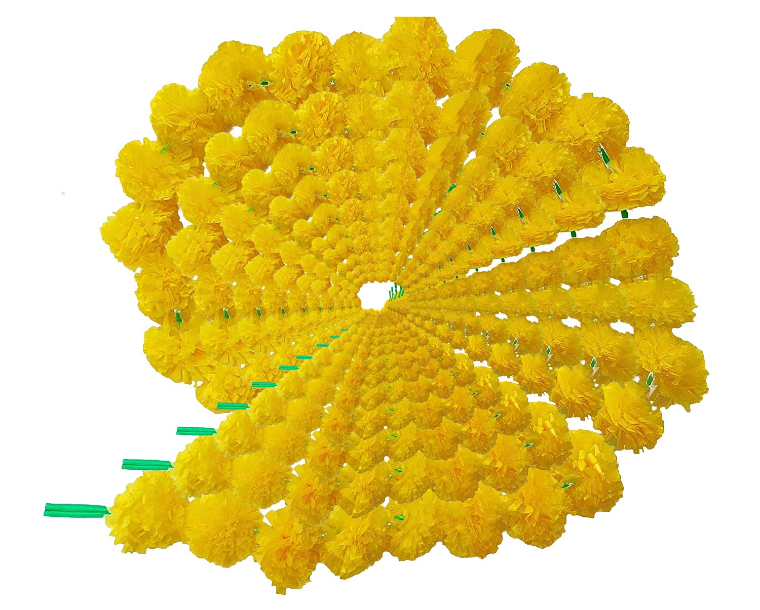 Buy Logro Set of 5 Artificial Genda Phool Marigold Fluffy Flower ...