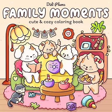 Amazon.com: Family Moments: Cute Coloring Book for Adults and Teens ...