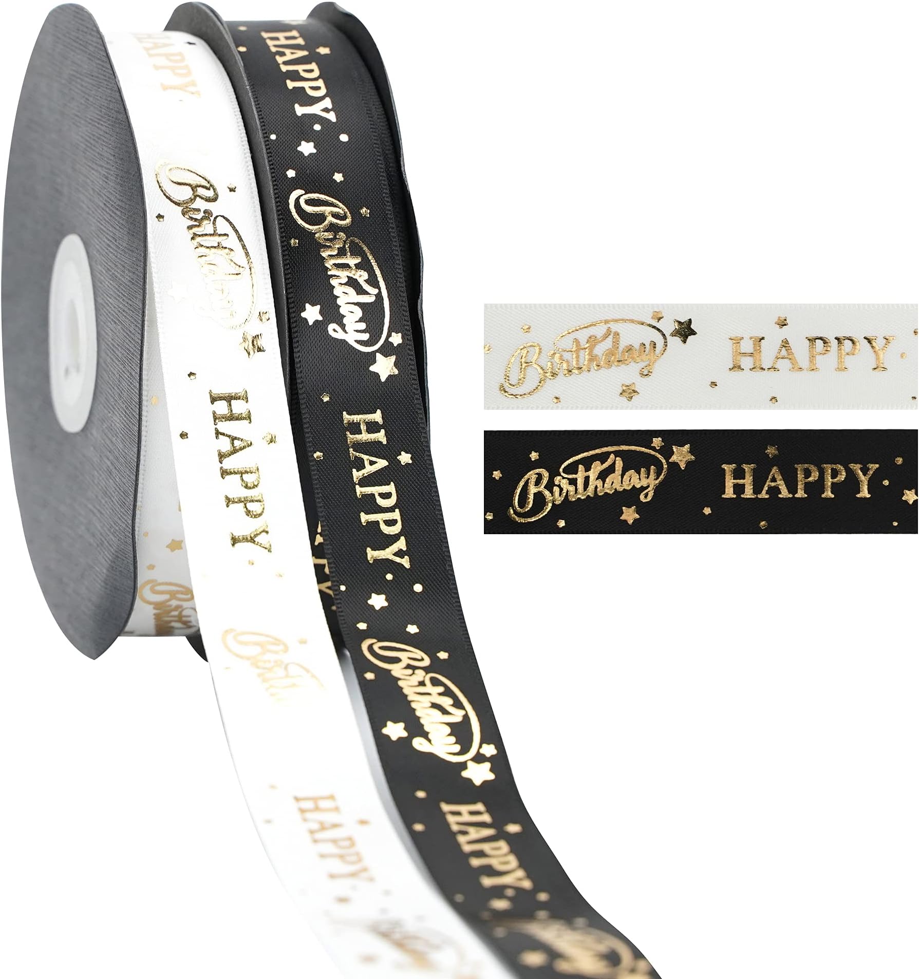 Amazon.com: Happy Birthday Ribbon,Gold Satin Ribbon Gift Ribbon Party ...