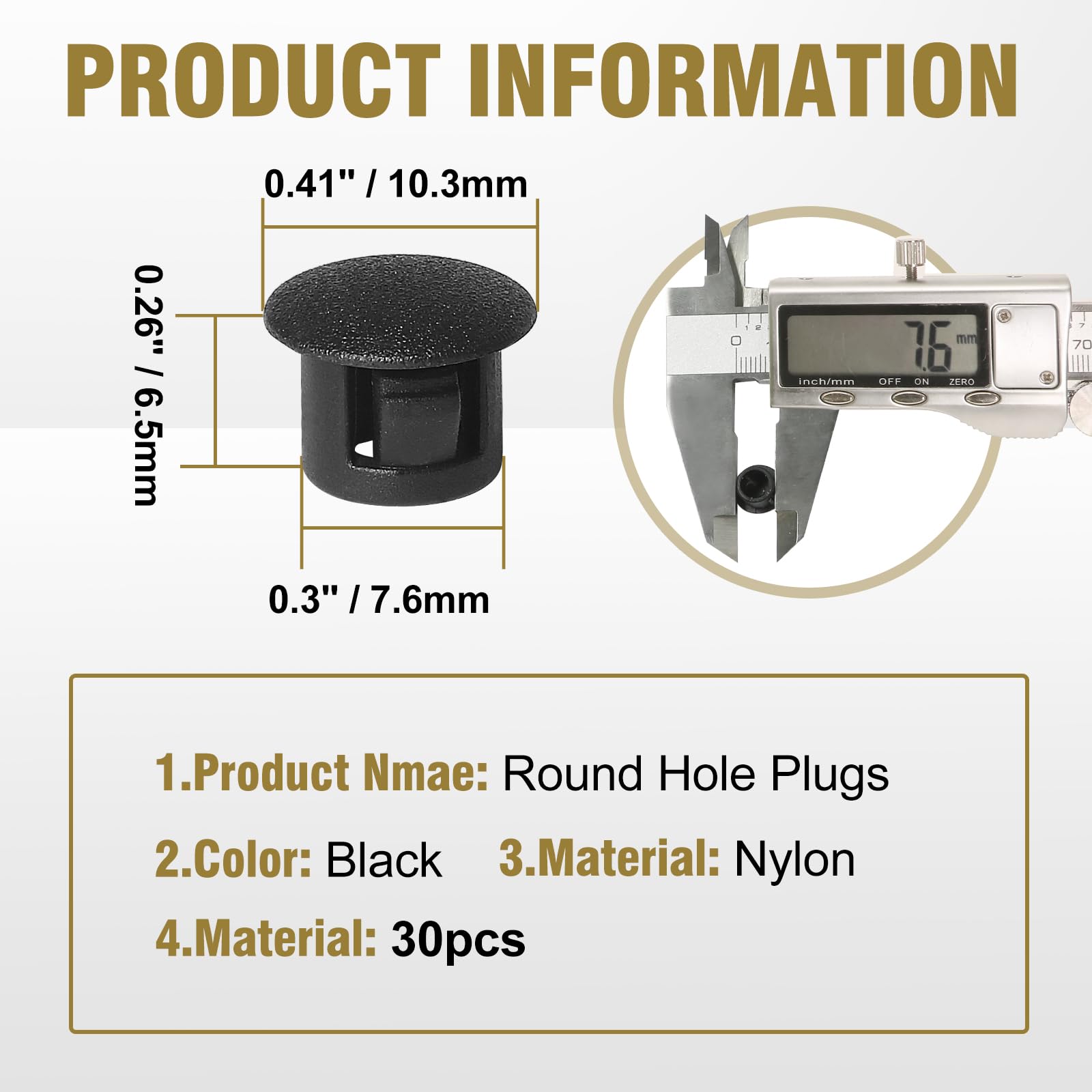 Snapklik.com : Masendelk 30pcs Plastic Hole Plugs, Snap In Locking Hole ...