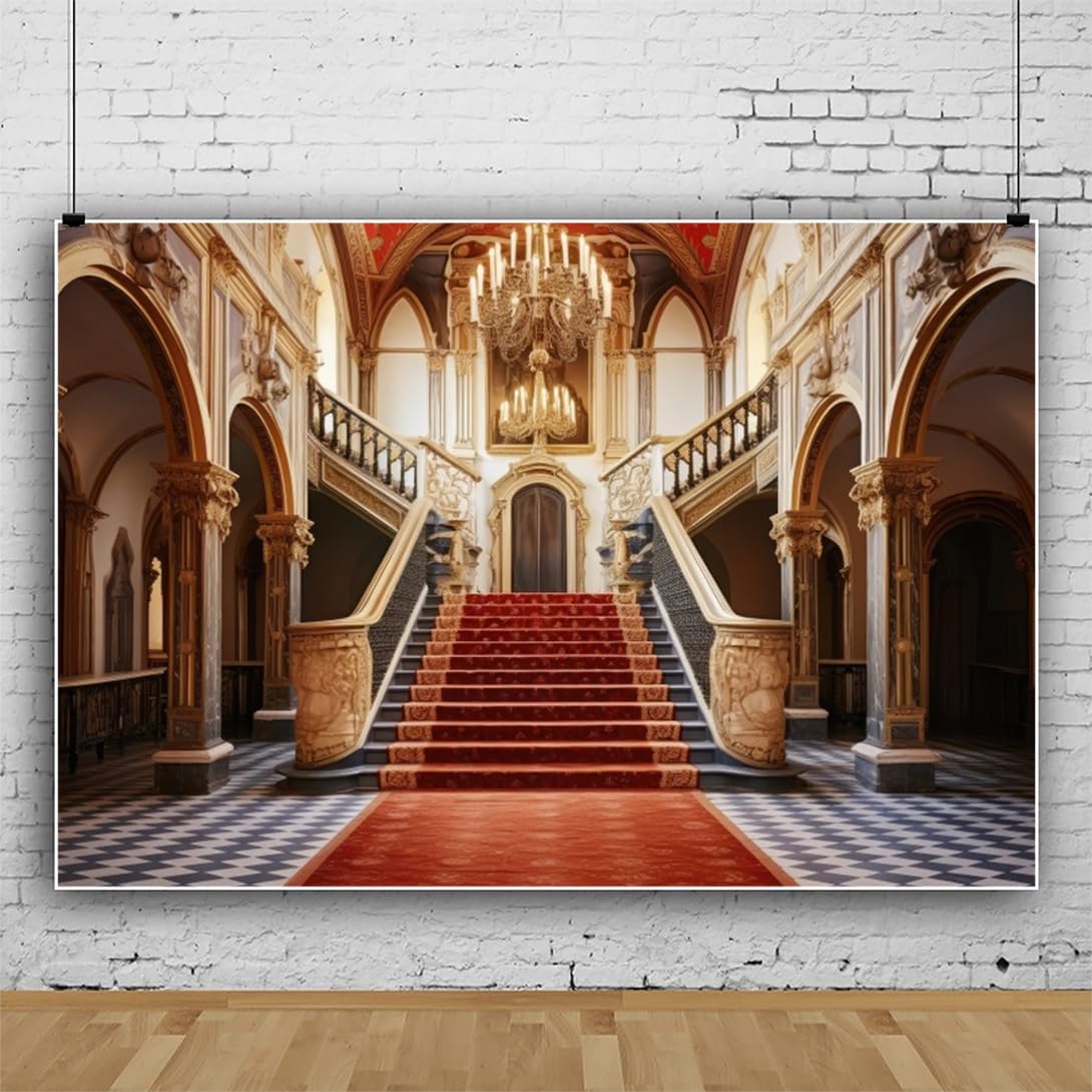 Amazon.com : Leowefowa 15x10ft Vinyl Red Curtain Backdrop Red Carpet ...