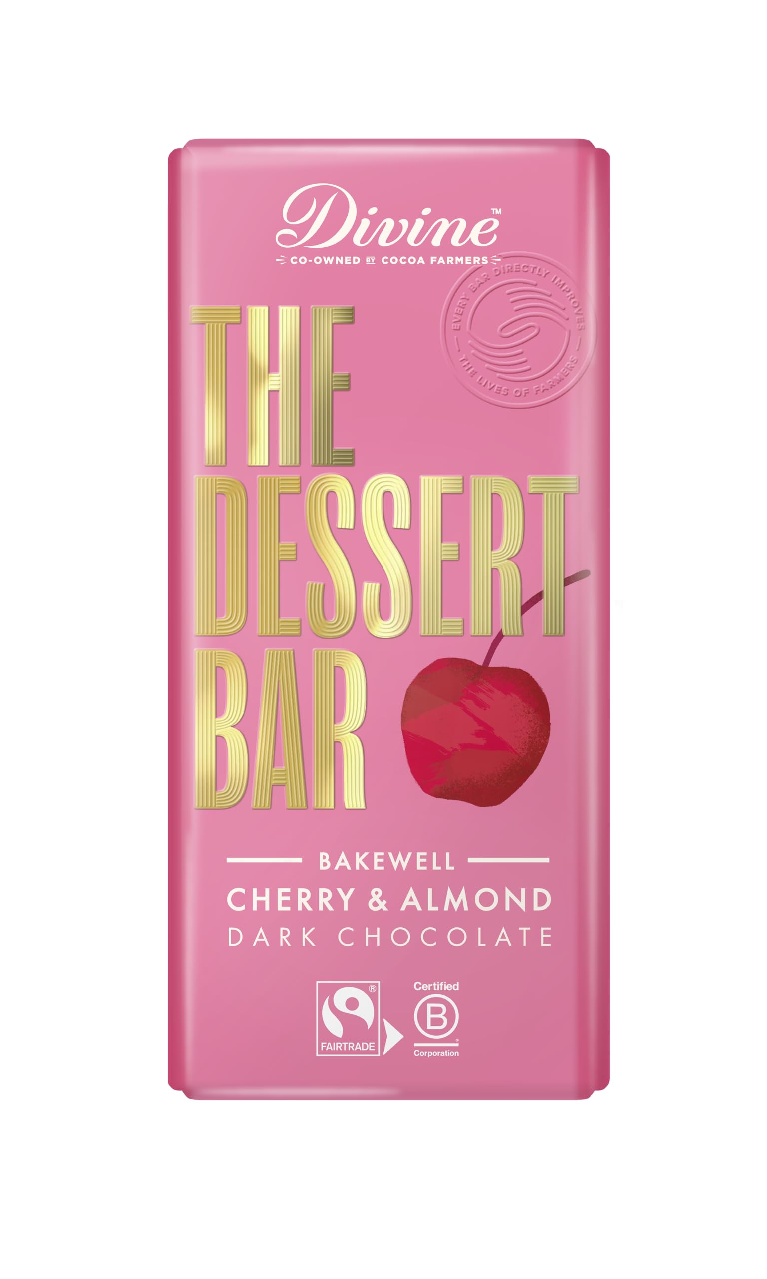 Divine Dessert Bar 60% Dark Chocolate Bakewell with Cherry and Almond ...