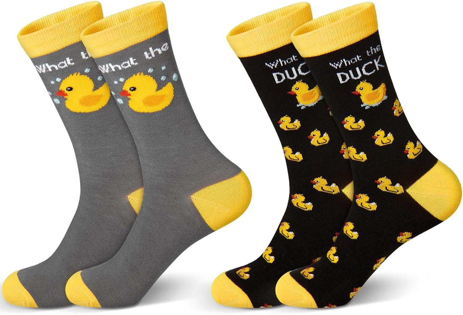 Hicarer 2 Pairs Funny Animal Socks What the Duck Socks Novelty Socks ...