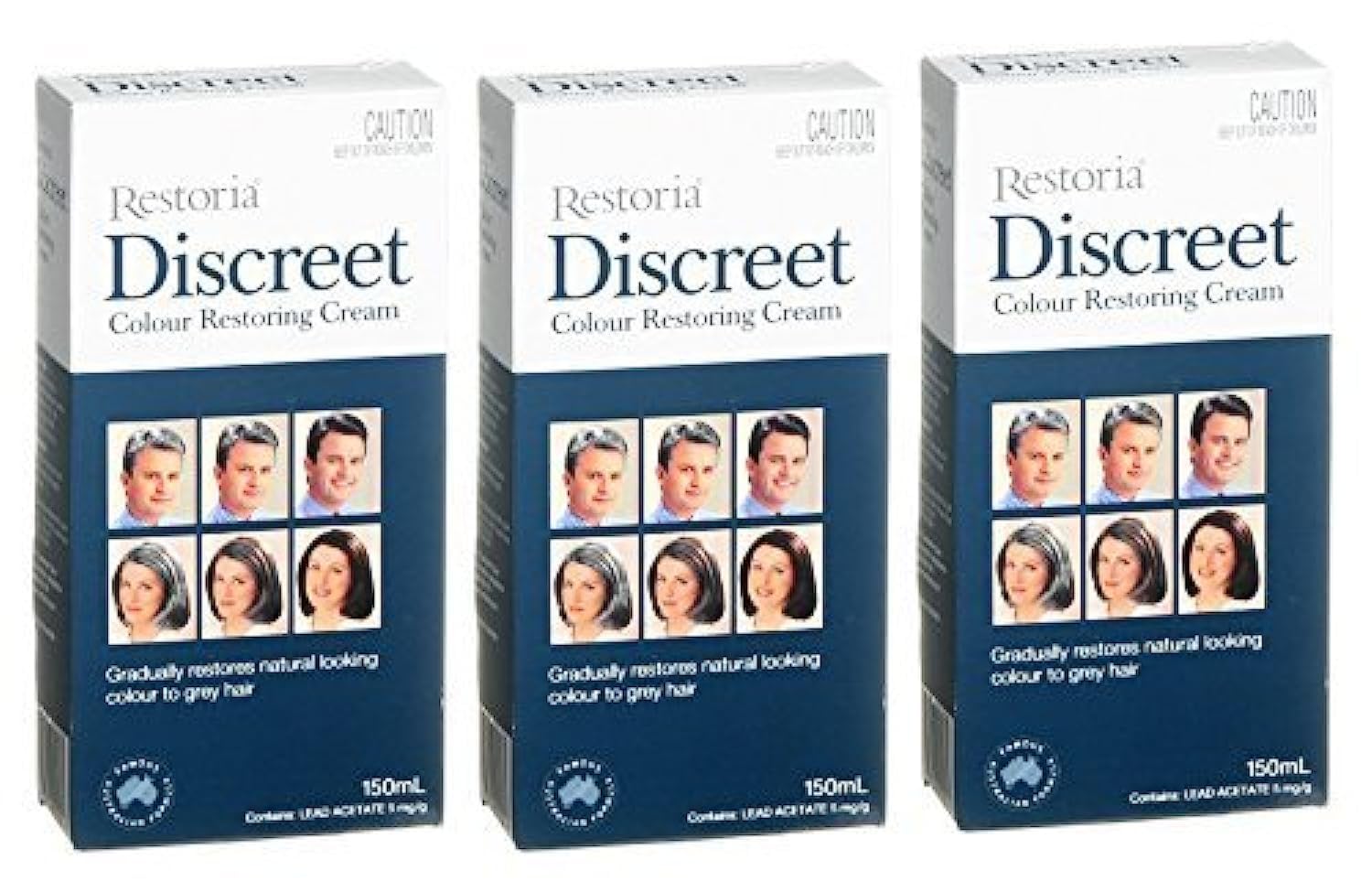 Amazon.com : 3 BOXES of Restoria Discreet Colour Restoring Cream 150ml ...