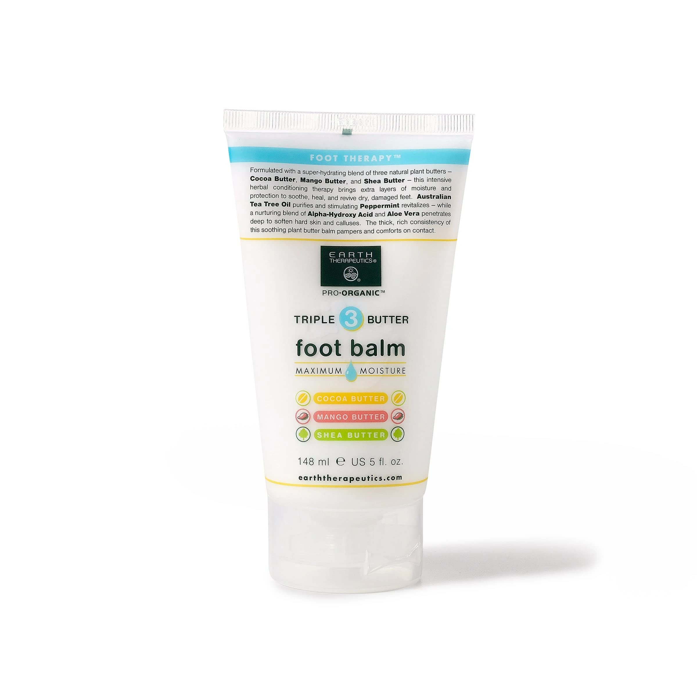Amazon.com: Earth Therapeutics Triple Butter Foot Balm 5 oz/ 148 ml ...