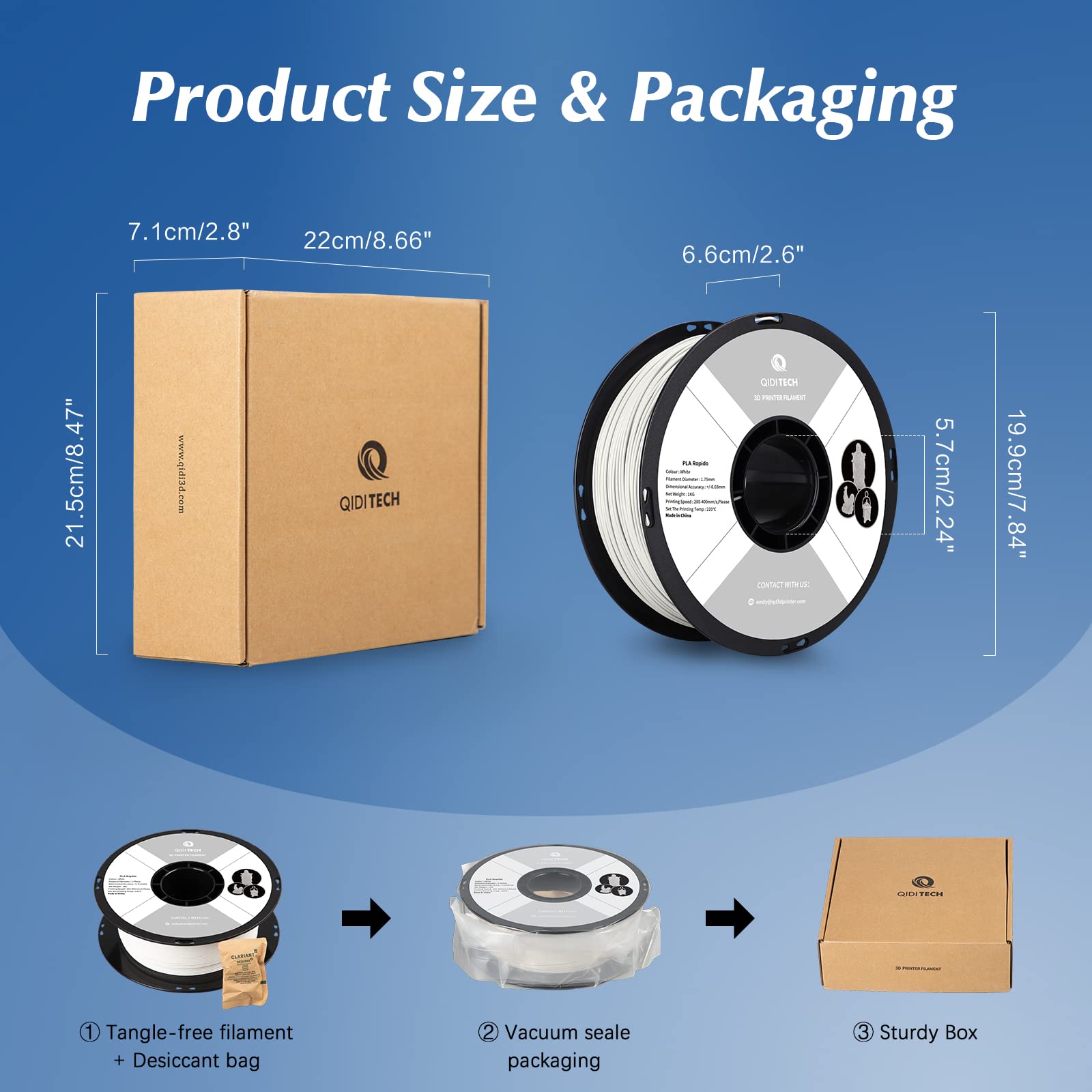 Snapklik.com : R QIDI TECHNOLOGY PLA Filament 1.75mm, 3D Printer ...