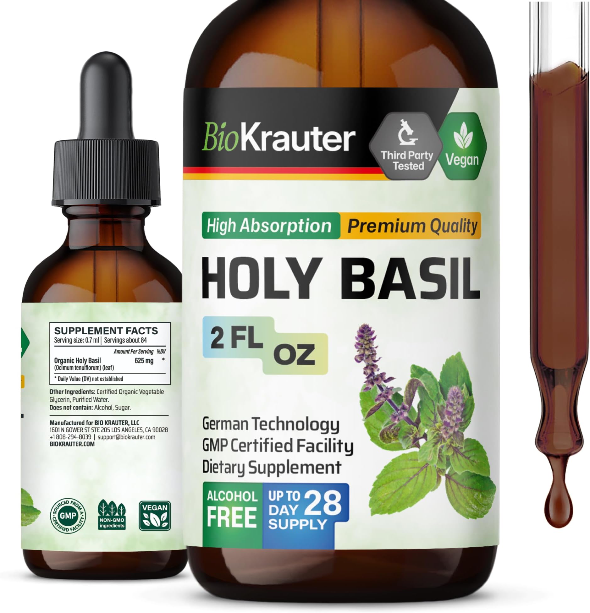 Amazon.com: Holy Basil Liquid Extract, Organic Holy Basil (Ocimum ...