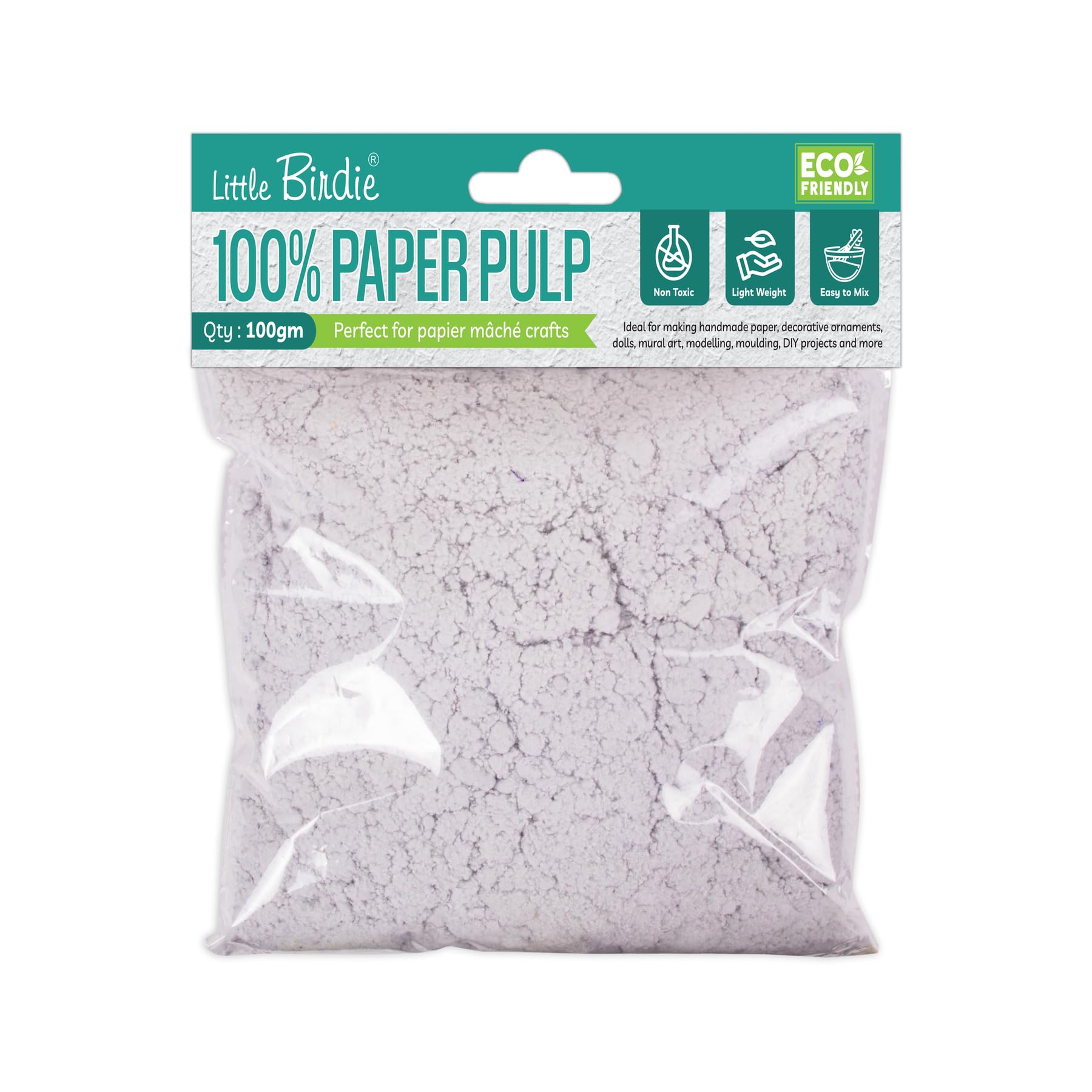 Little Birdie Paper Pulp For Paper Mache Crafts White 100gms ...