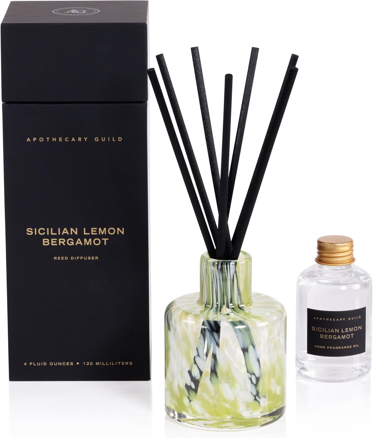 Amazon.com: Zodax Apothecary Guild Opal Glass Reed Diffuser - Home Decor Ideal for Living Room ...