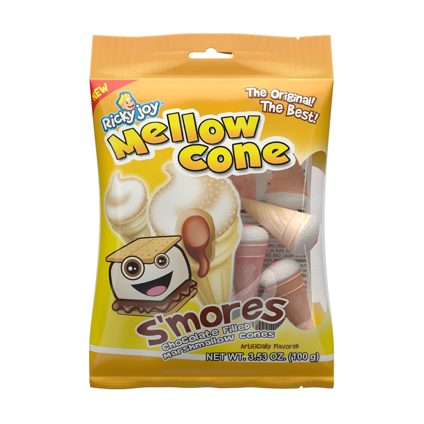 Snapklik.com : Ricky Joy Mellow Cone Jelly Filled Marshmallow Cones, 3. ...